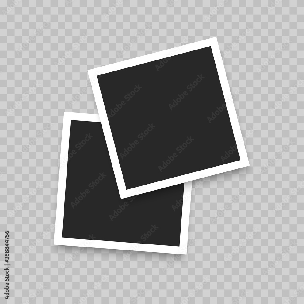 Realistic photo frame isolated on transparent background. Vector ...