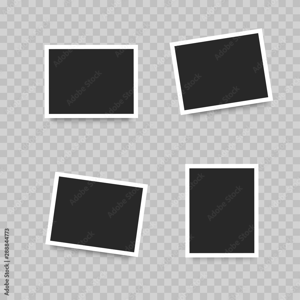 Realistic photo frame isolated on transparent background. Vector ...