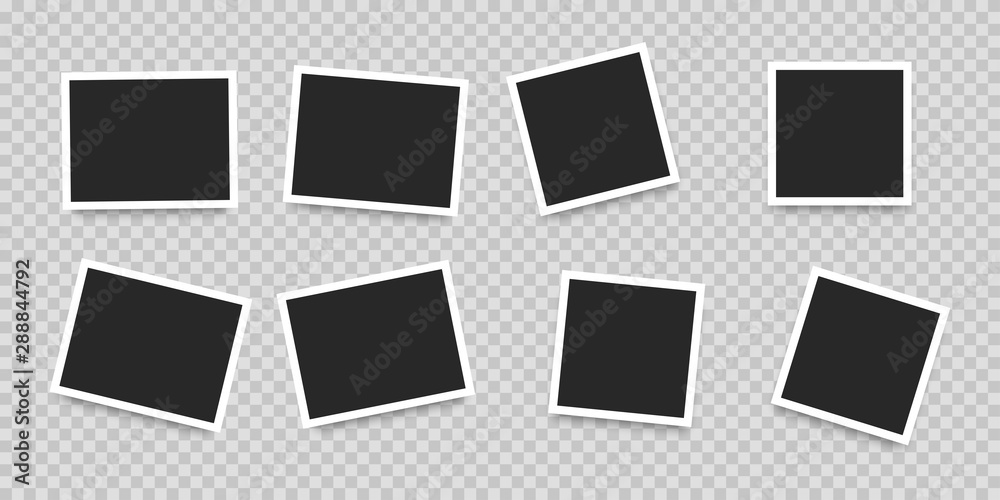 Realistic photo frame isolated on transparent background. Vector ...
