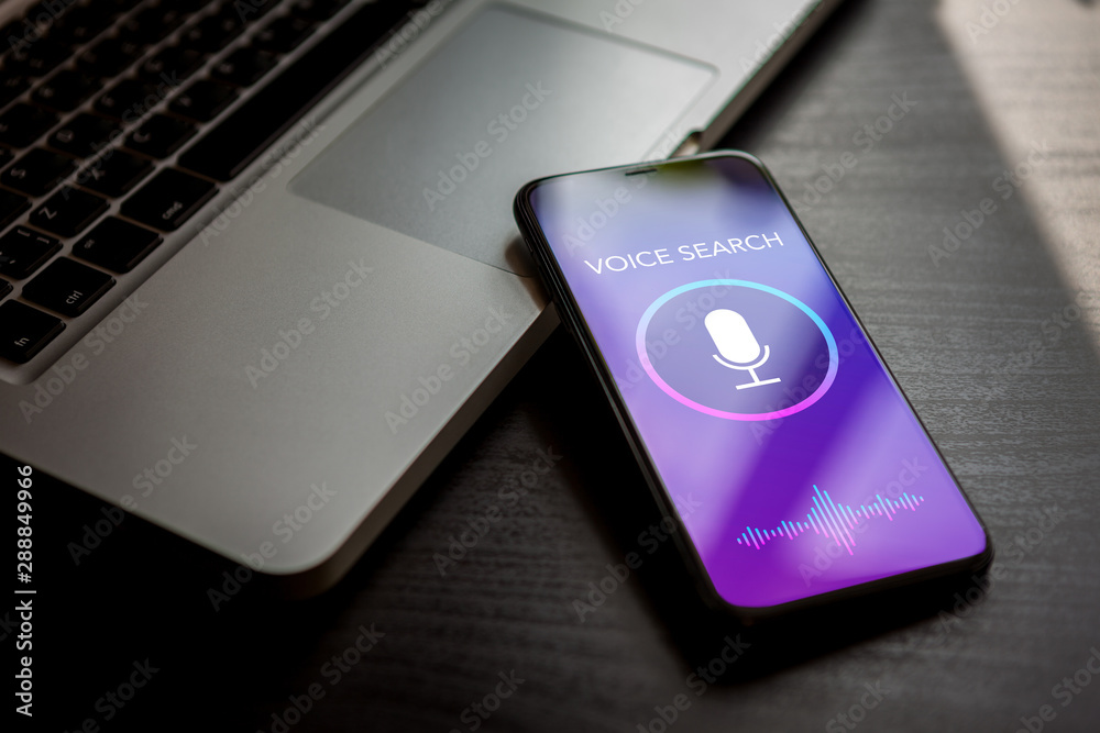 Voice search technology, sound recognition, siri speech detect and deep ...