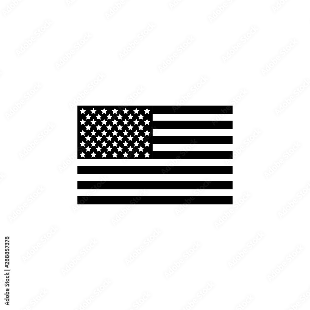 Flag USA black icon. American symbol. Flag usa. Flag usa isolated on ...