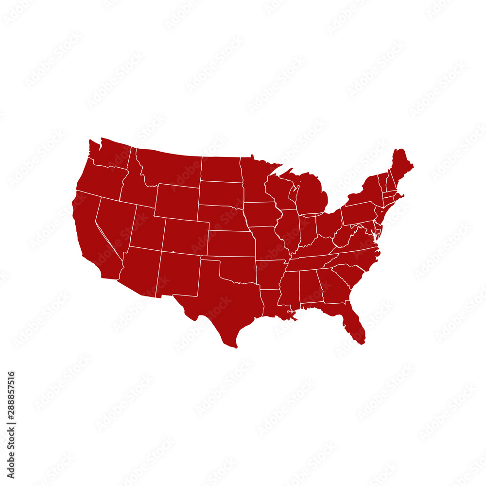USA map icon. Usa map vector icon. United States of America symbol. USA ...
