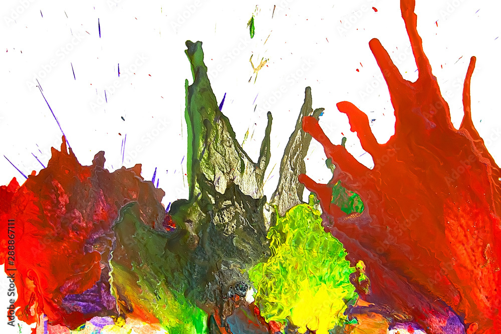 Multicolor children's drawing, abstract illustration. Isolated on white ...