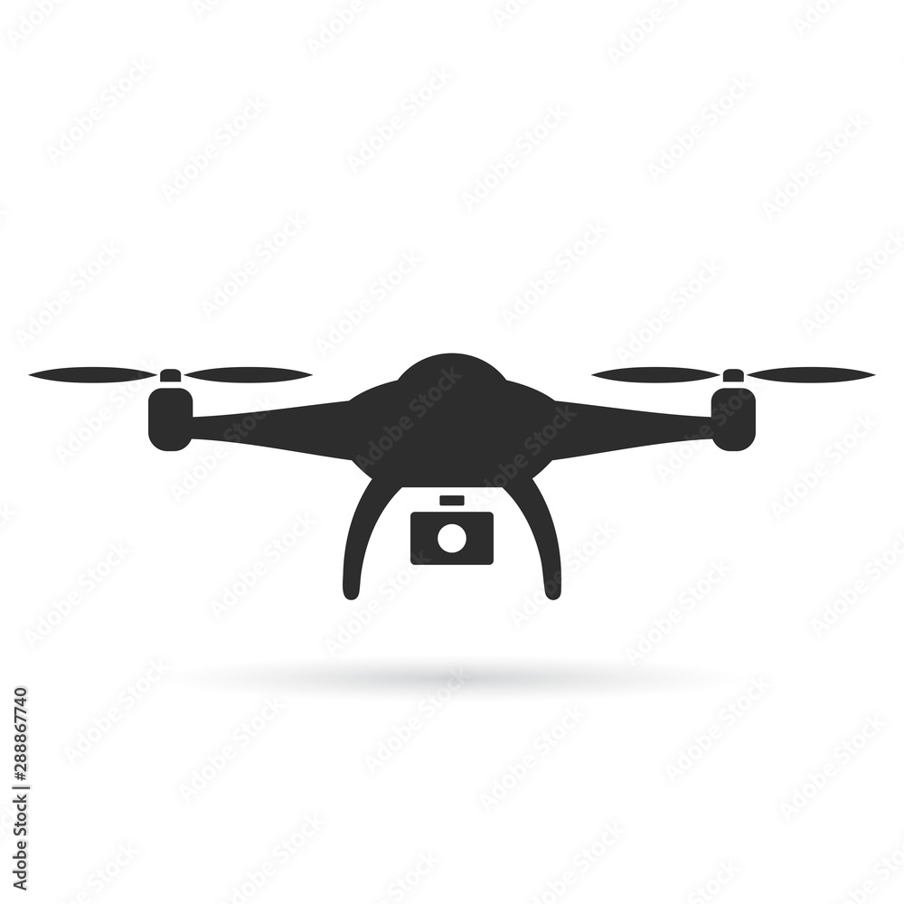 Drone vector icon on white background Stock Vector | Adobe Stock