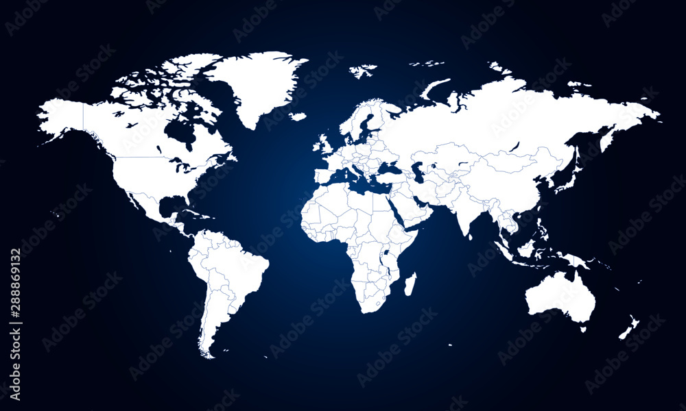 Scheme of the world political map of high detail. All elements are ...