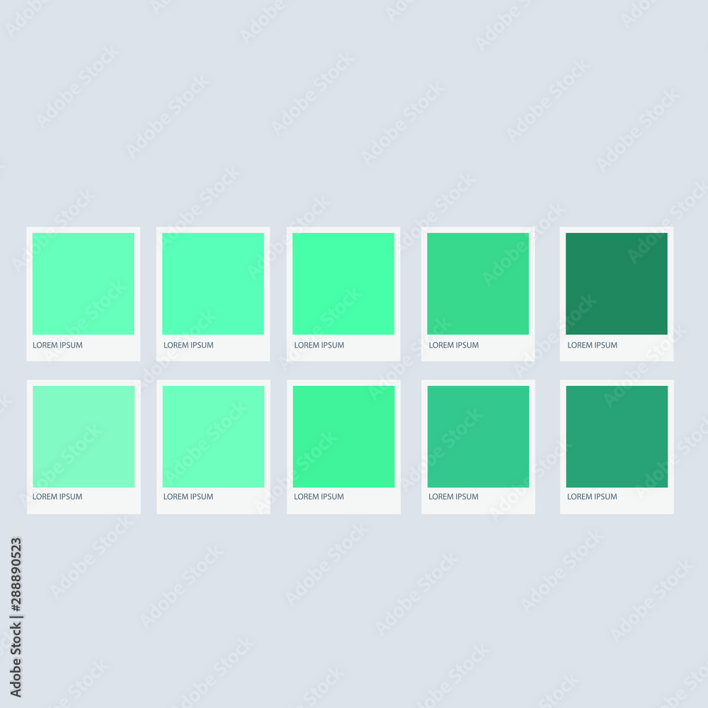 Color swatches of a turquoise sea breeze, vector illustration. Stock ...