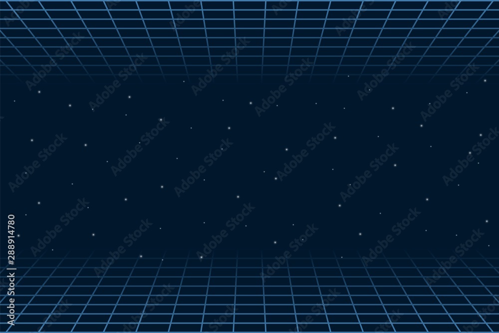 Horizontal matrix grid. Futuristic background. Laser grid in space ...