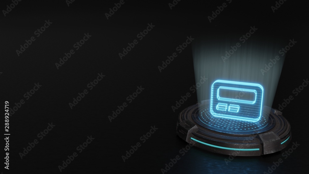 3d hologram symbol of pager icon render ilustração do Stock | Adobe Stock
