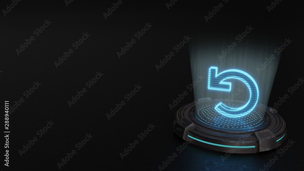 3d hologram symbol of undo icon render Stock Illustration | Adobe Stock