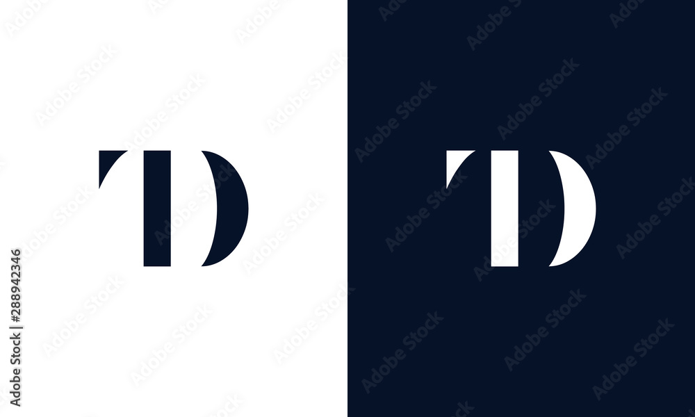 Abstract letter TD logo. This logo icon incorporate with abstract shape ...