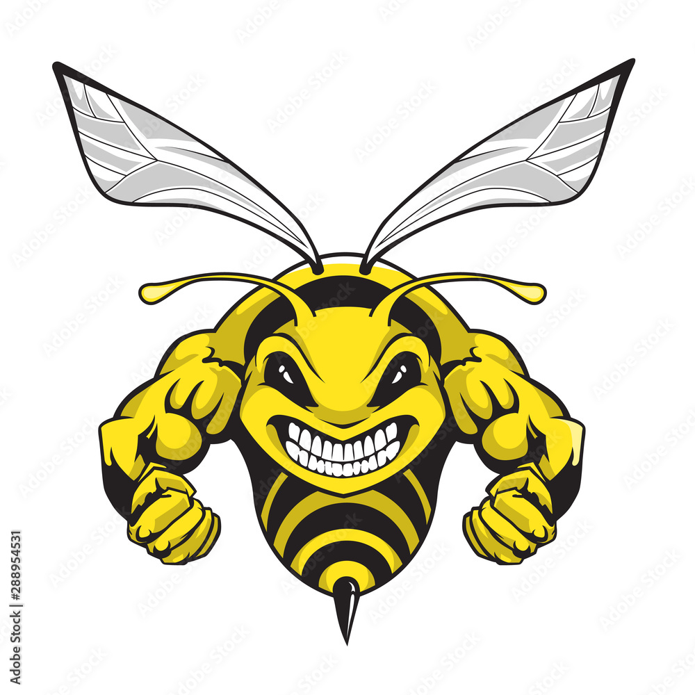 Hornet Mascot Logo Design Stock Vector | Adobe Stock
