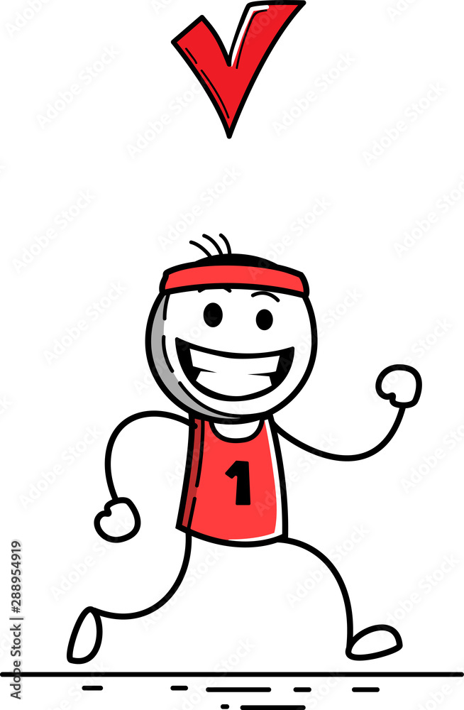 Vector Stickman Cartoon Character concept Stock Vector | Adobe Stock