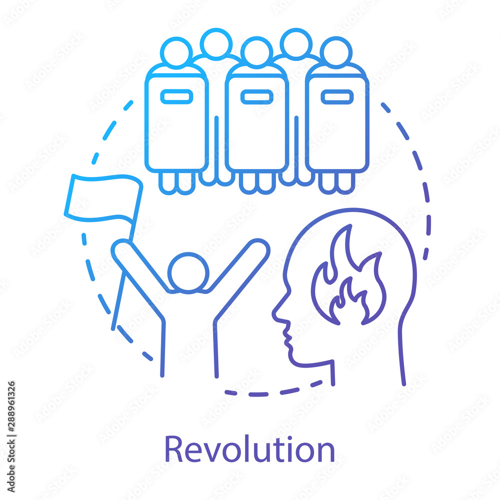 Revolution concept icon. Civil unrest idea thin line illustration ...