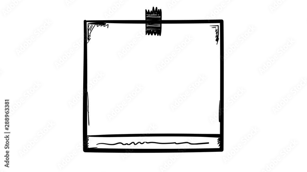 Animated hand-drawn square frame on alpha channel Stock Video | Adobe Stock