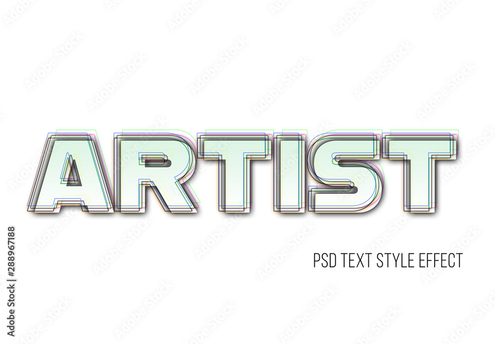 Layered Colorful Outline Text Effect Mockup Stock Template | Adobe Stock