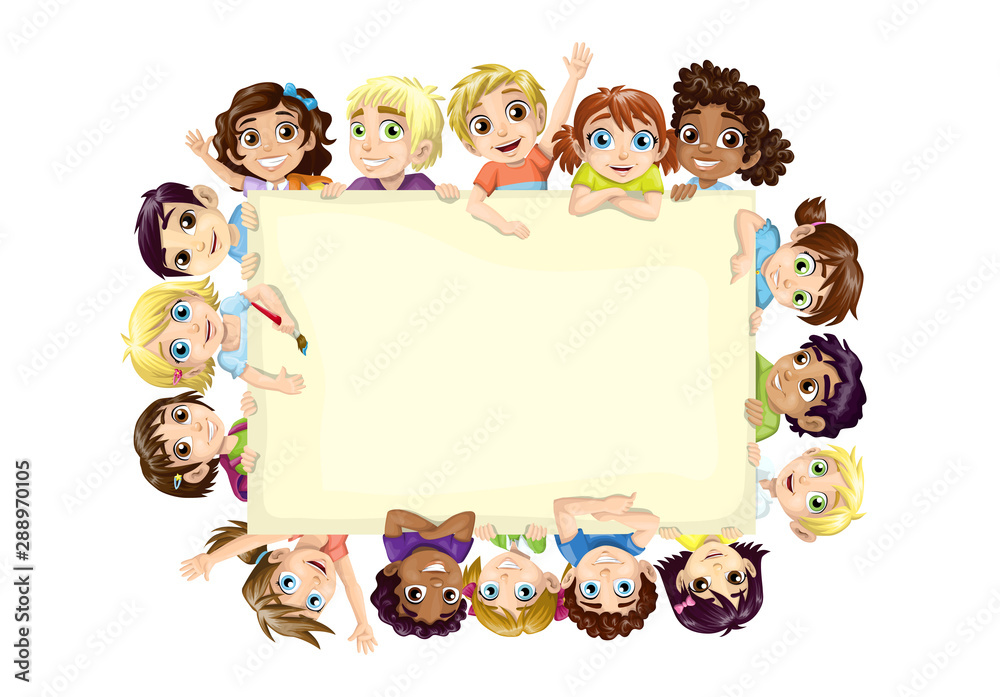 School Kids Frame Stock Vector | Adobe Stock