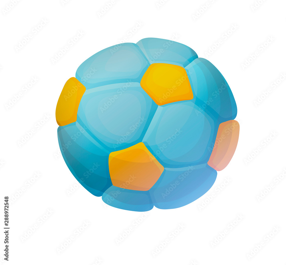 Blue and yellow handball ball, sport equipment Stock Vector | Adobe Stock