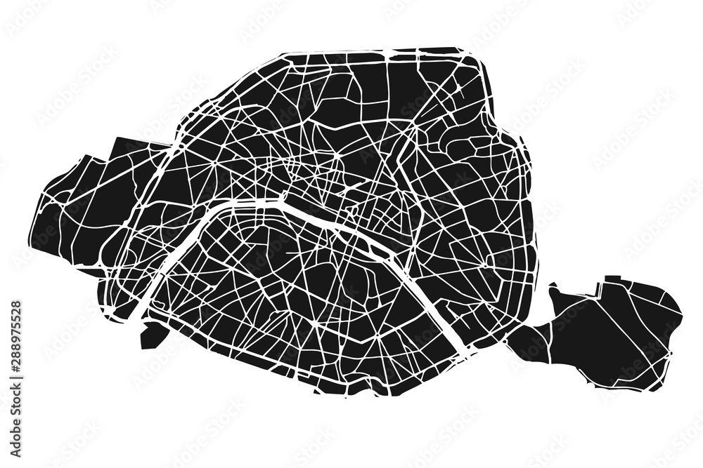 New and relevant detailed map of Paris Stock Vector | Adobe Stock