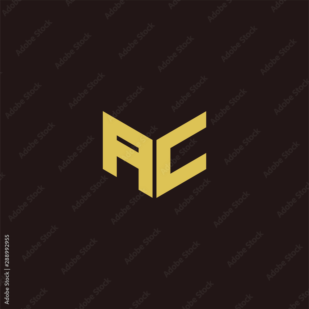 AC Logo Letter Initial Logo Designs Templete with Gold and Black ...