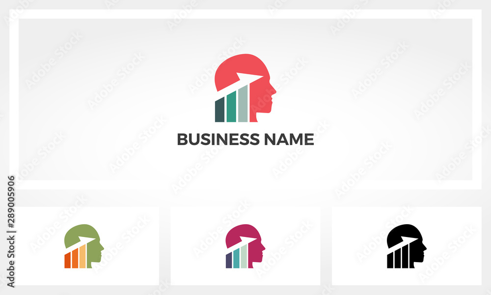 Human Head With Chart Logo Stock Vector | Adobe Stock