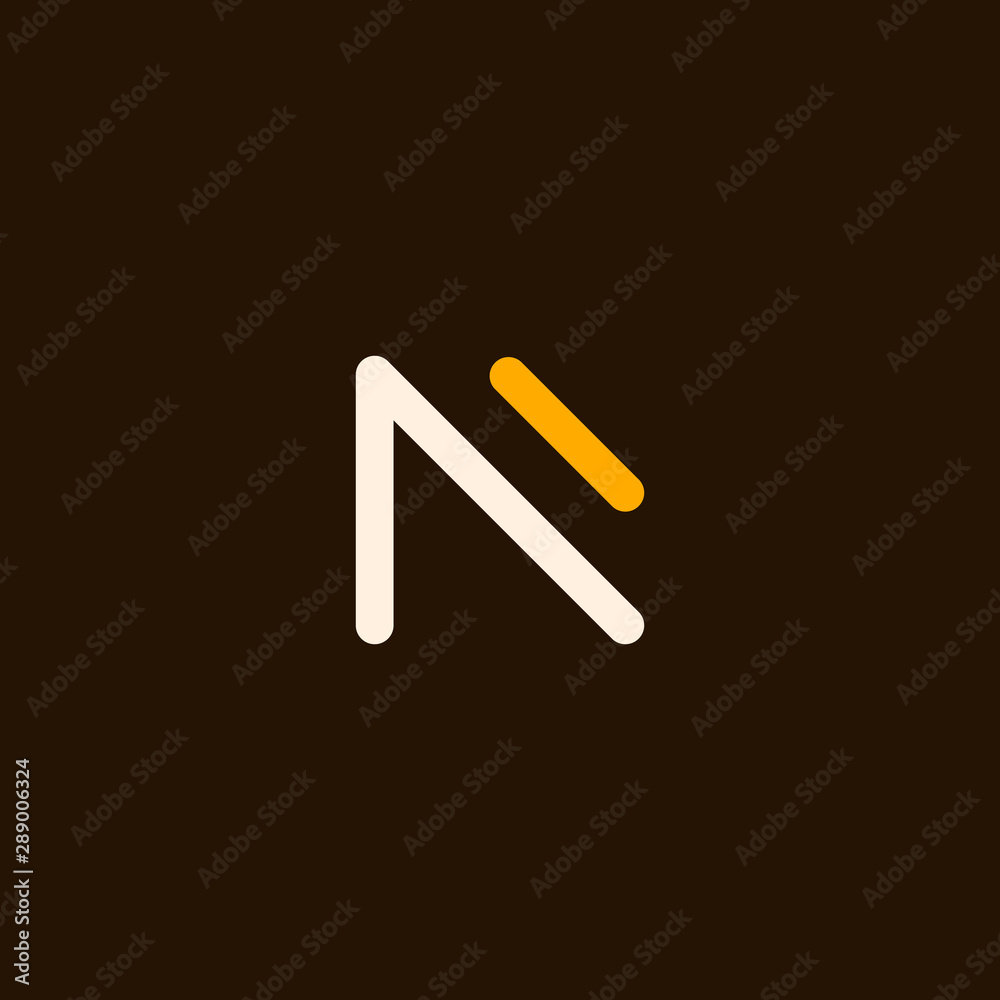 Letter N Line Simple Icon Logo Design Template Element Vector Stock ...