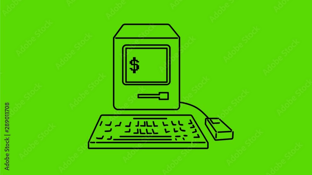 2d Animation motion graphics monoline drawing of a vintage or classic ...