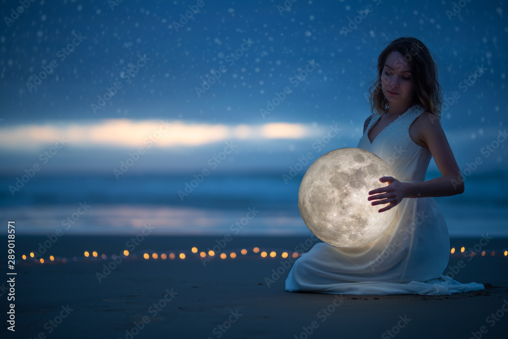 Gentle image of a girl, Astrology, Female magic. Beautiful attractive ...