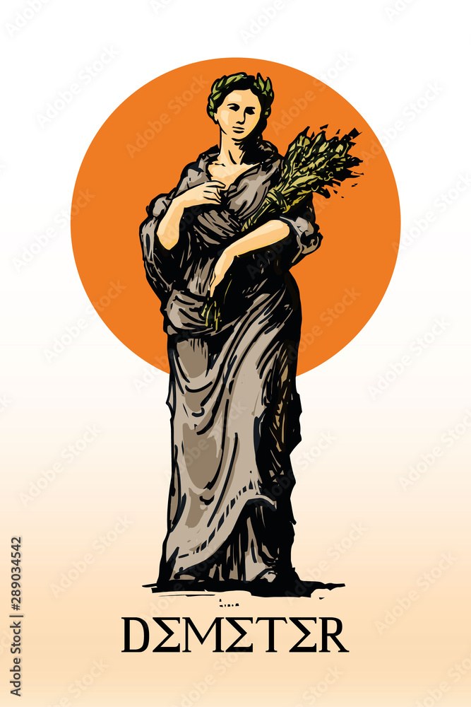 Vetor de Demeter - the goddess of the harvest and agriculture in ...