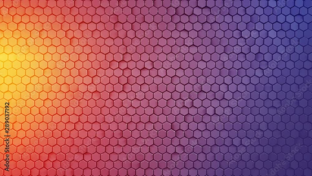 Video „Wall of small hexagons. Computer generated abstract motion ...