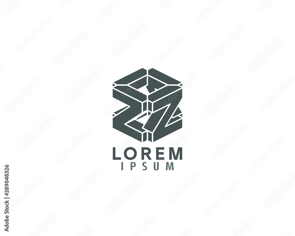 Initial Z Letter 3D Awesome Three Dimensions Logo Design Template Fully ...