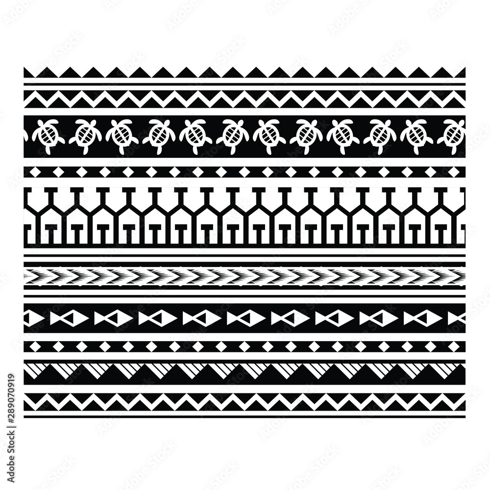 polynesian tattoo pattern vector illustration, border pattern geometric ...