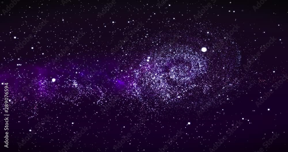 Galaxy in Deep Space. Spiral galaxy, animation of Milky Way. Flying ...