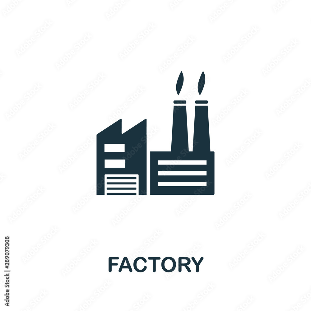 Factory vector icon symbol. Creative sign from buildings icons ...