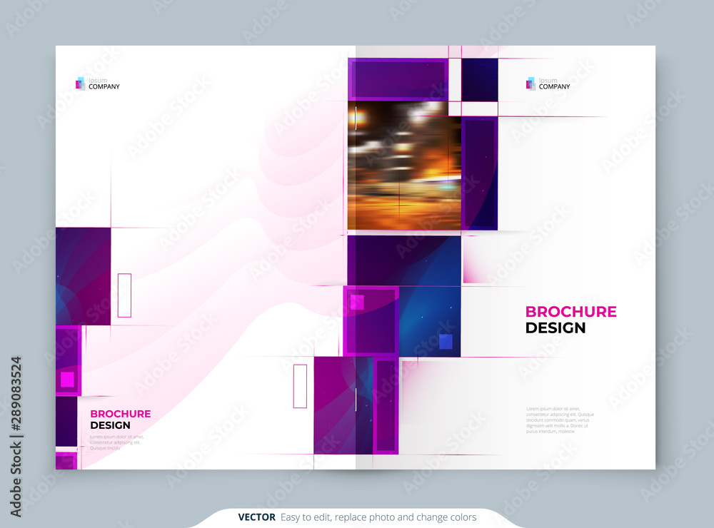 Purple Brochure Cover Template Layout. Corporate business Cover Design ...