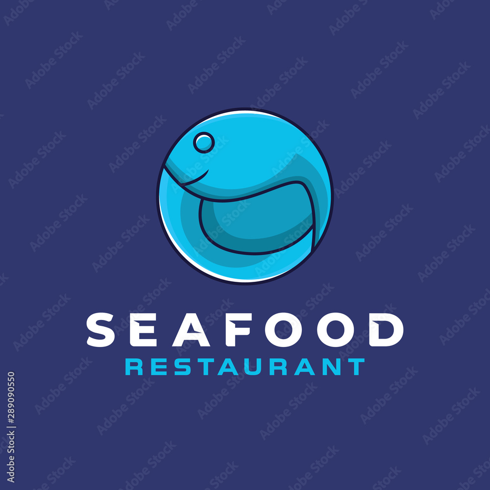 Seafood Logo Vector Design Template. Modern Restaurant Emblem Icon ...