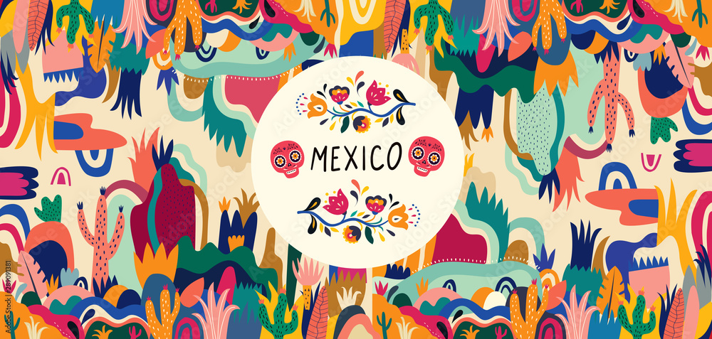 Mexico vector illustration. Colorful Mexican design. Stylish artistic ...