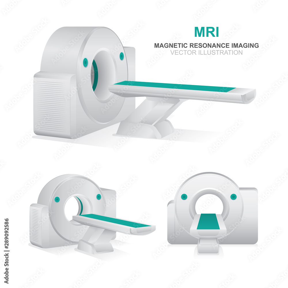 Magnetic resonance imaging devices set. MRI scanner vector ...