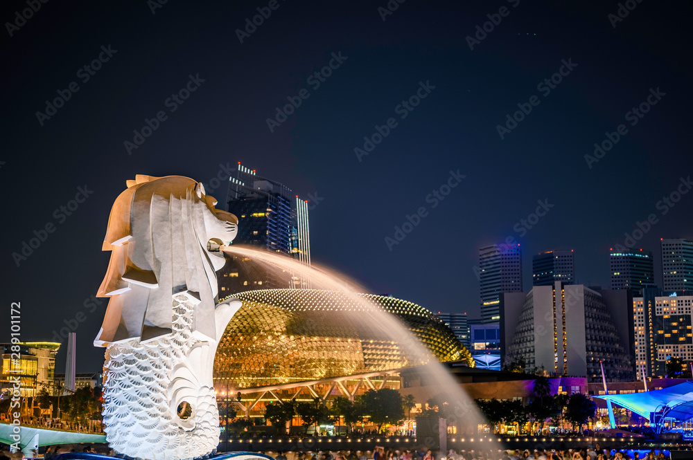 Merlion At Night