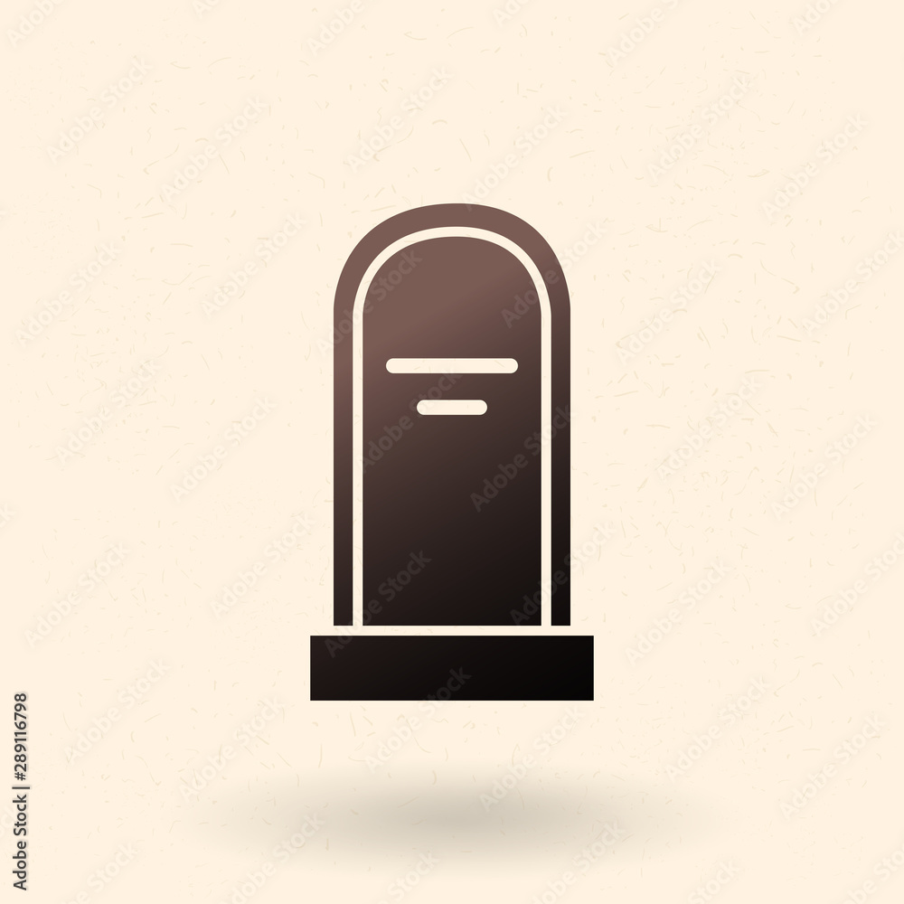 Gravestone Icon. Vector Black Silhouette of Tombstone Stock Vector ...
