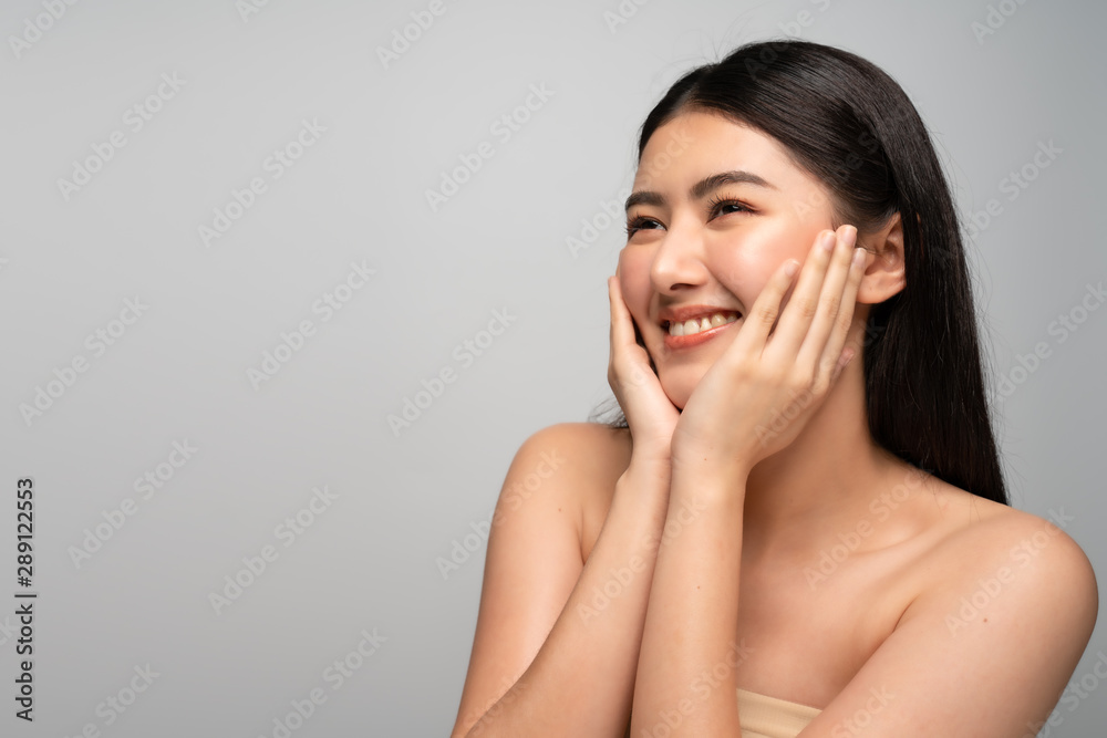 Portrait of young beautiful asian woman with Clean Fresh and without ...