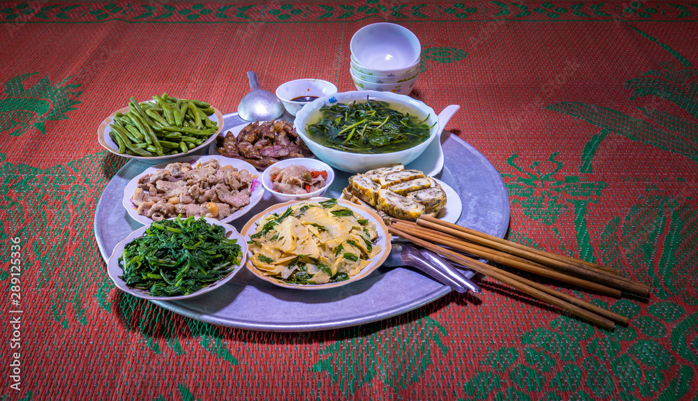 Typical food the the Tay ethnic group in Northern Vietnam (Bac Son ...