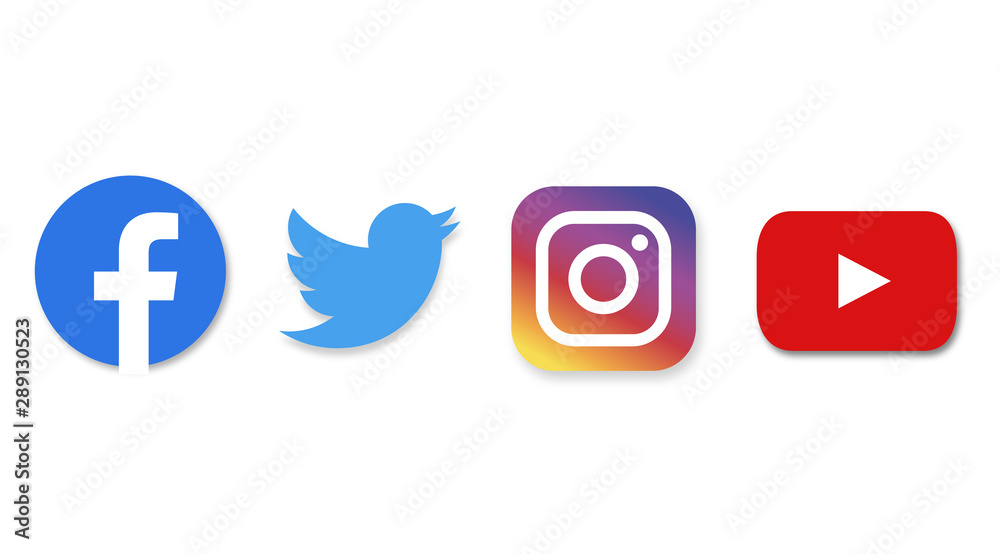 social media : facebook, twitter, instagram, youtube Stock Vector ...