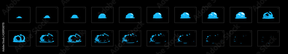 Sprite sheet of water bubble. water bubble Animation effect for cartoon ...