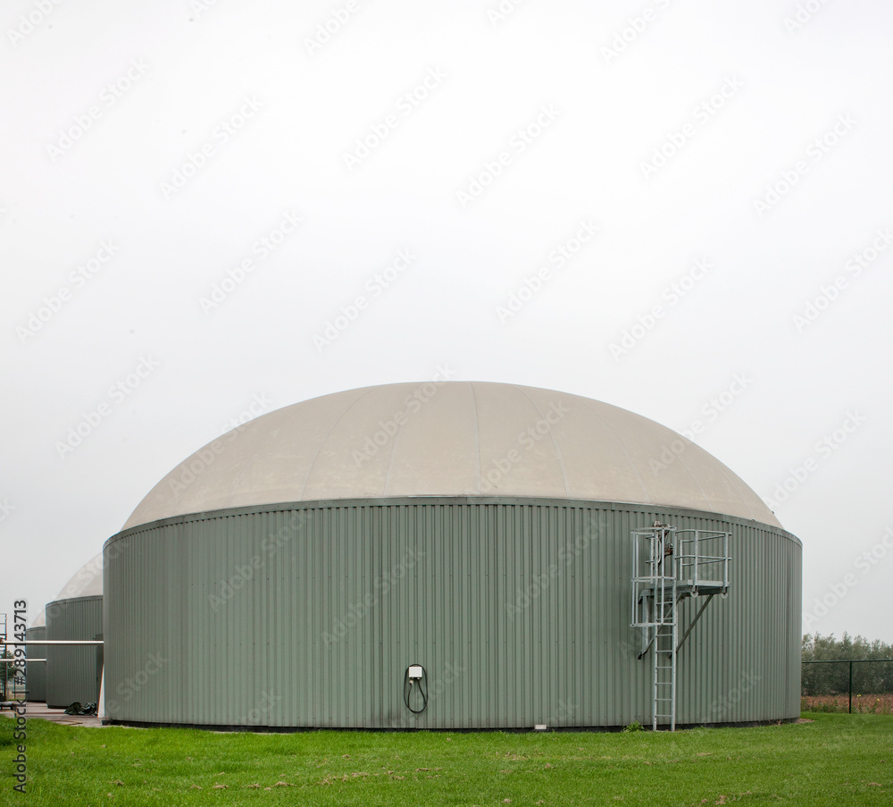 Biogas silo's. Manure gas. Agriculture Netherlands. Green energy. Stock ...