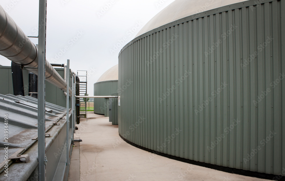 Biogas silo's. Manure gas. Agriculture Netherlands. Green energy. Stock ...