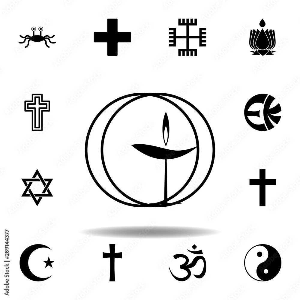 religion symbol, Unitarian, universalism icon. Element of religion ...