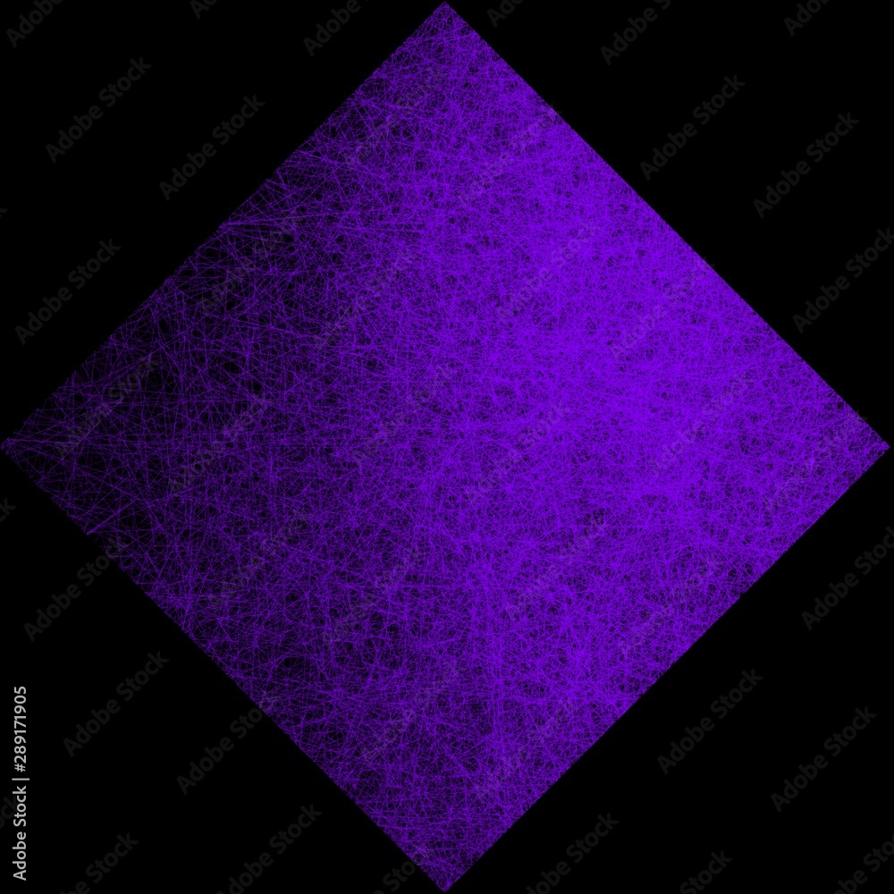 Black background with purple diamond shape in transparent fiber ...