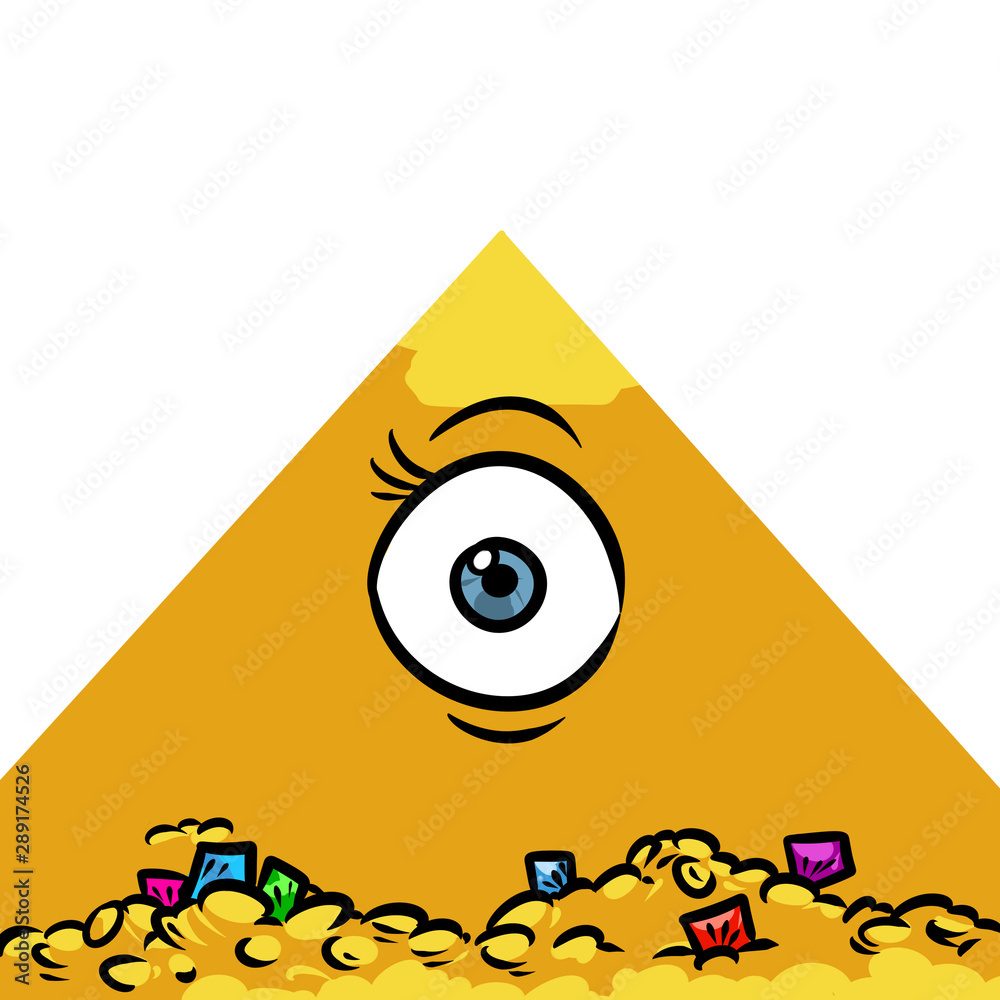 All seeing eye mountain gold egypt pyramid treasure cartoon ...