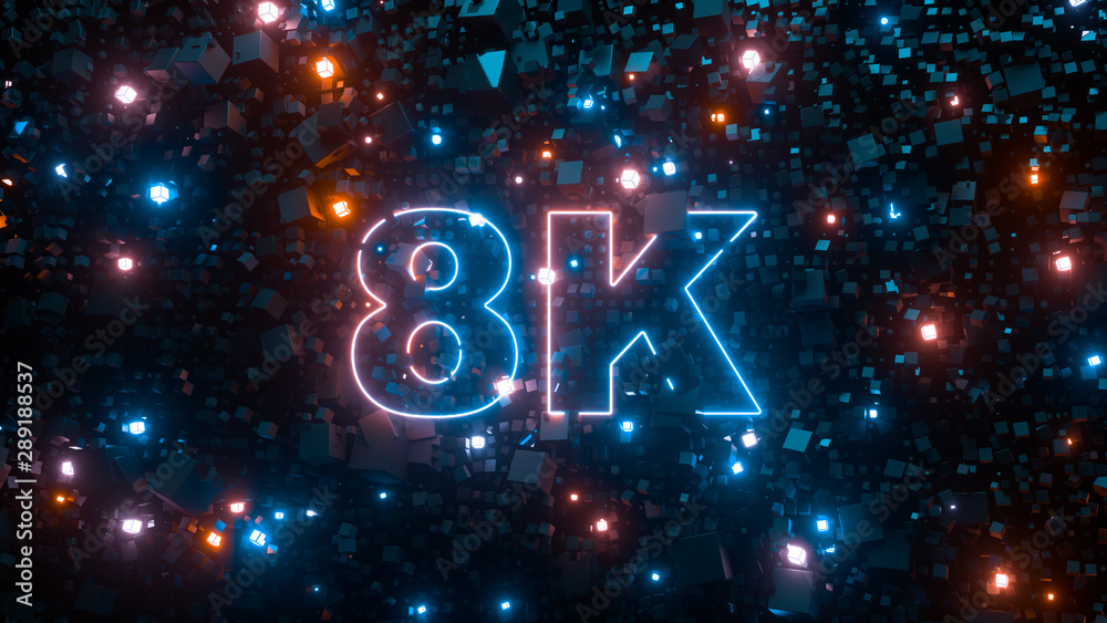 8K ultra hd television technology concept. Abstract creative background ...
