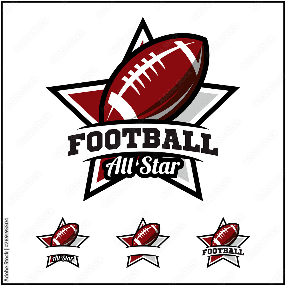 Football ball all star badge logo vector Stock Vector | Adobe Stock